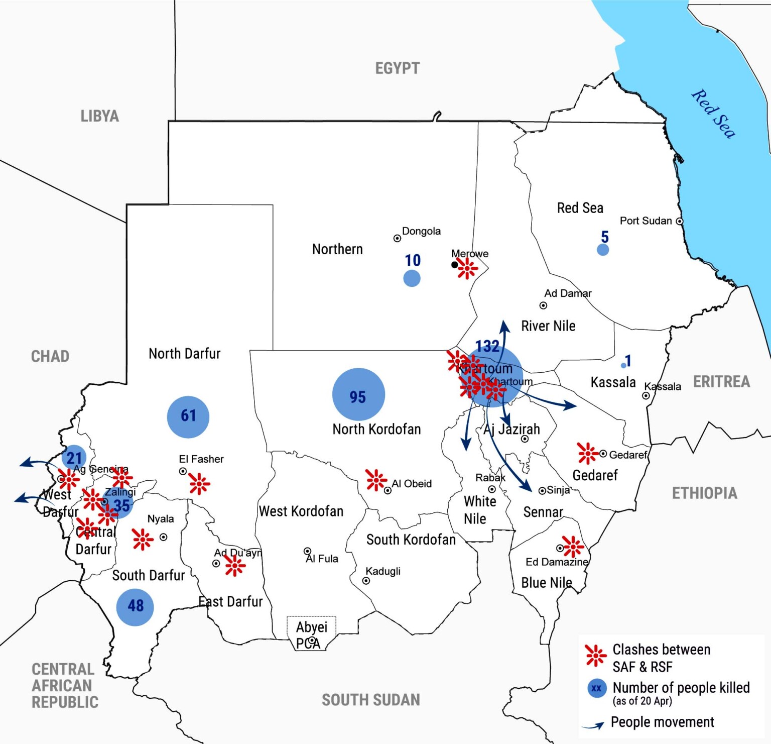 OCHA: 400+ dead, mass displacements amid Sudan clashes - Dabanga Radio ...