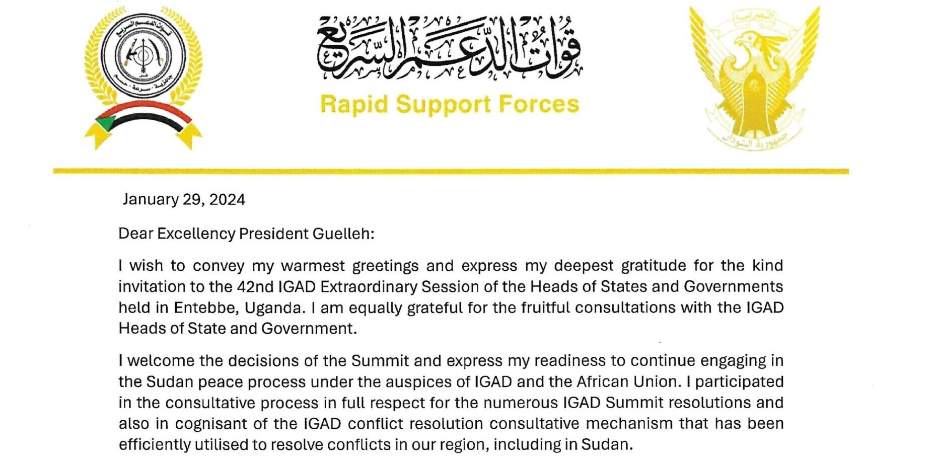 Hemedti denounces El Burhan 'impulsive' Sudan-IGAD split - Dabanga ...