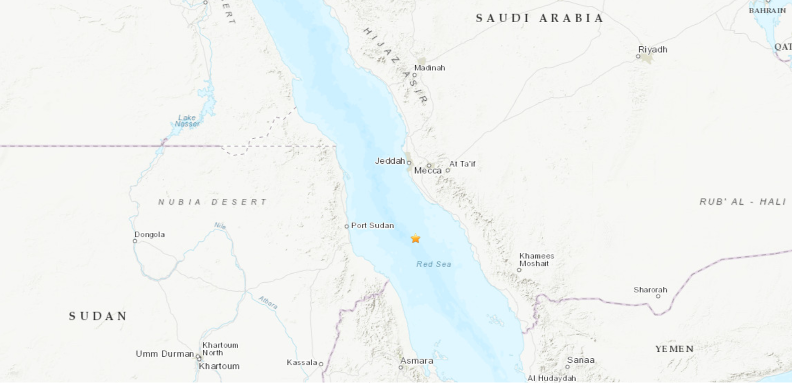Earthquakes in the Red Sea between Sudan and Saudi Arabia - Dabanga ...