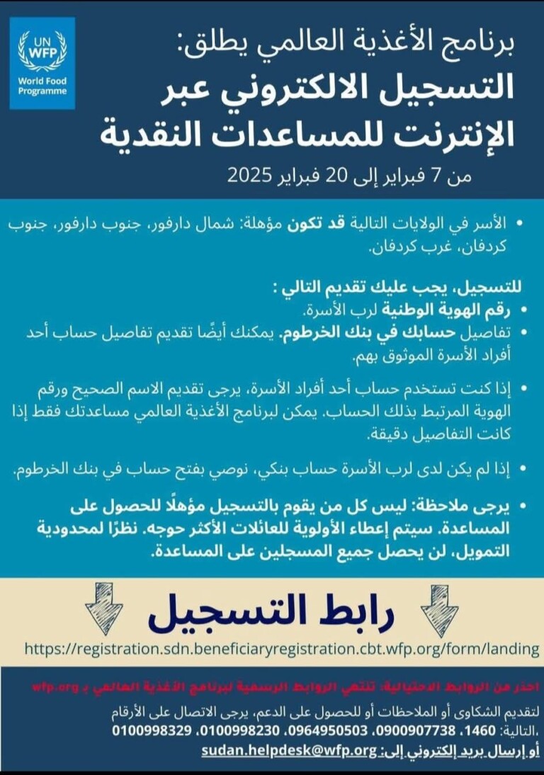 WFP cash support project ‘to target five North Darfur localities ...